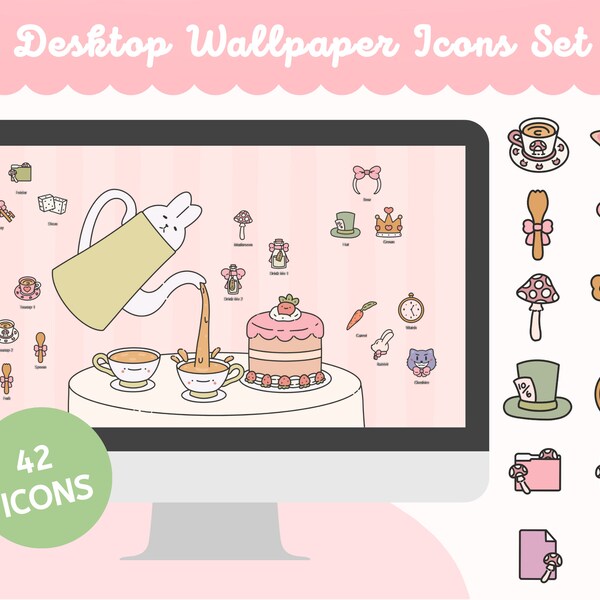 Desktop Wallpaper Alice in Wonderland - Etsy