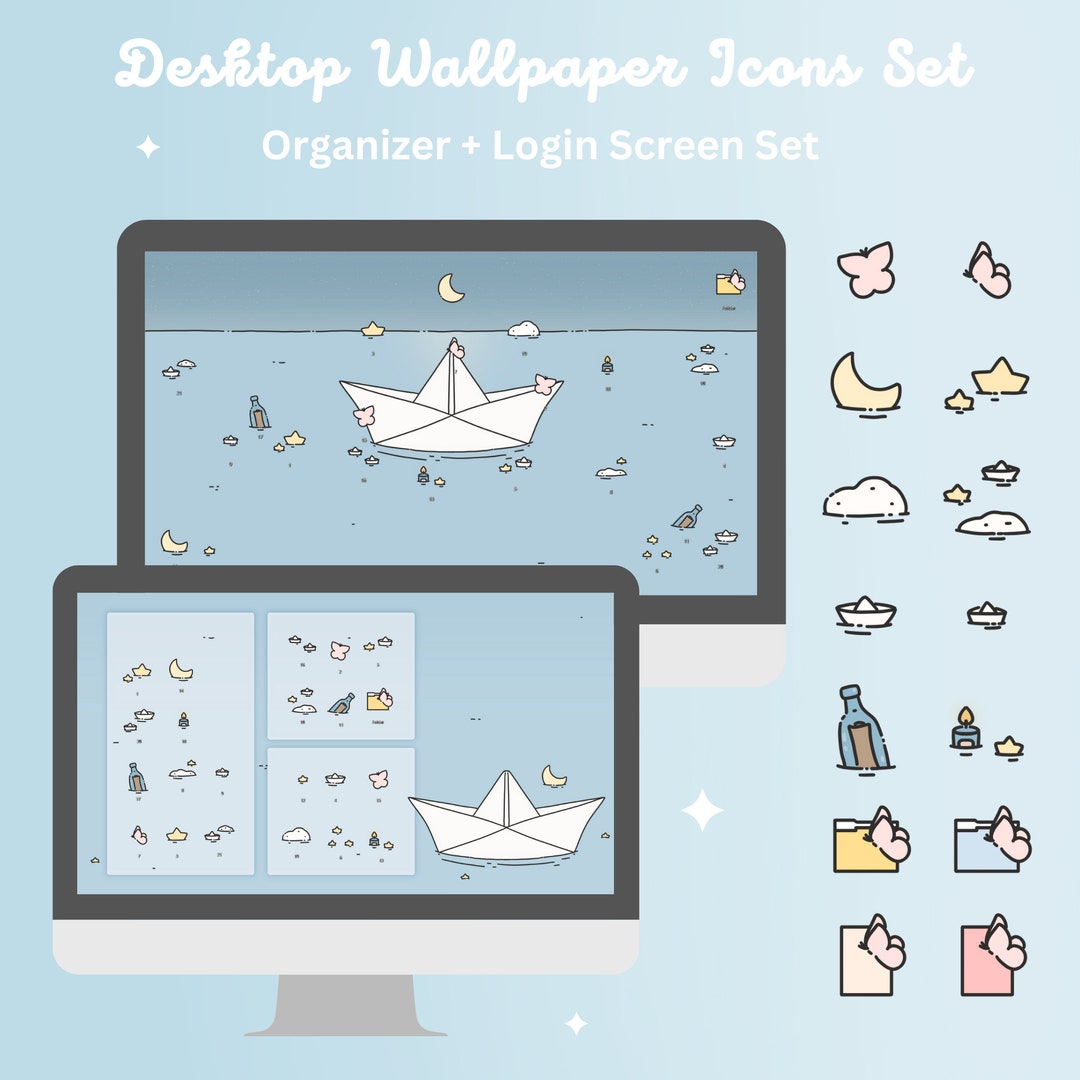 Desktop Computer Wallpaper for Windows and Mac PC + Folders Icons ...