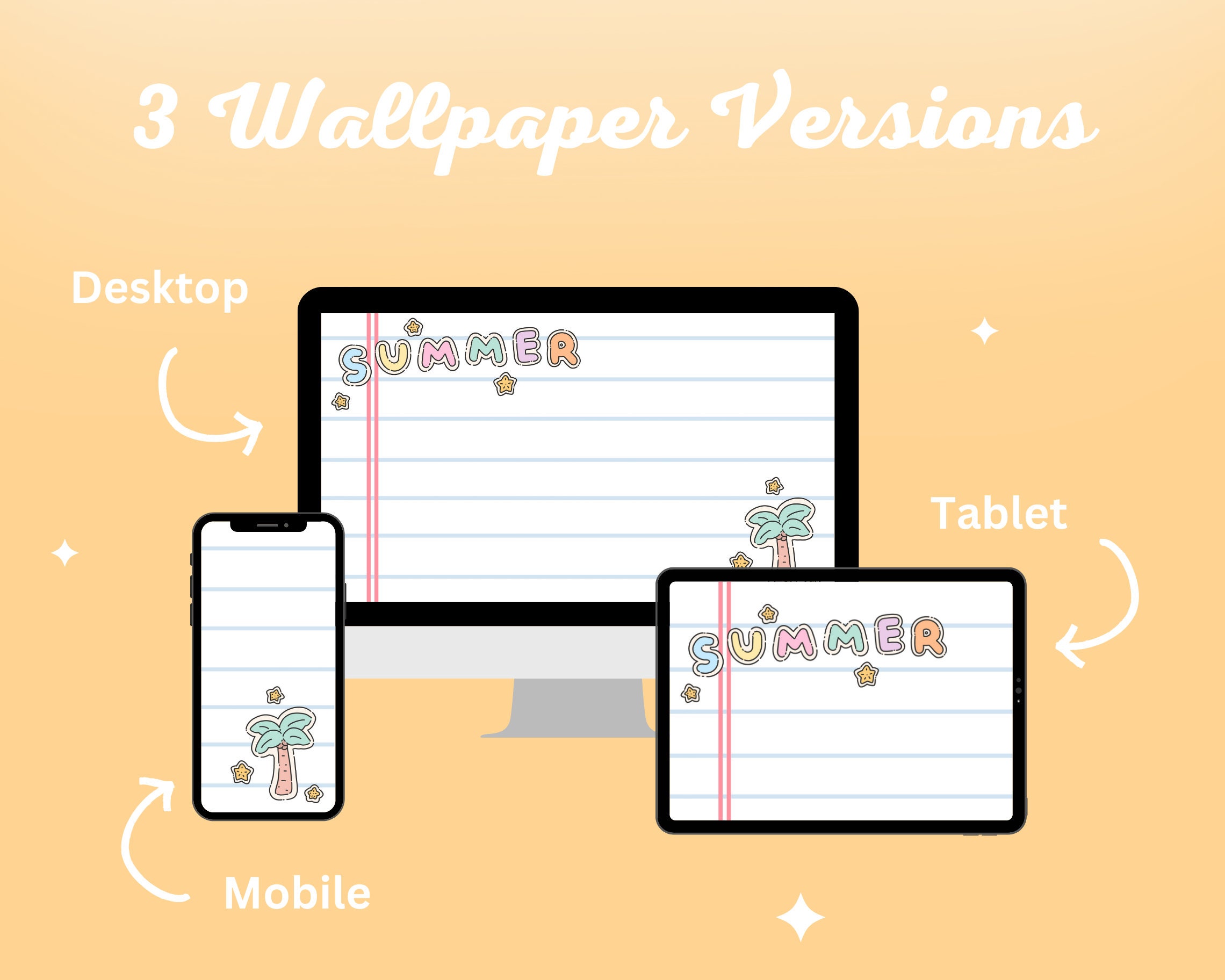 Desktop Computer Wallpaper for Windows and Mac PC Folders Icons Summer ...