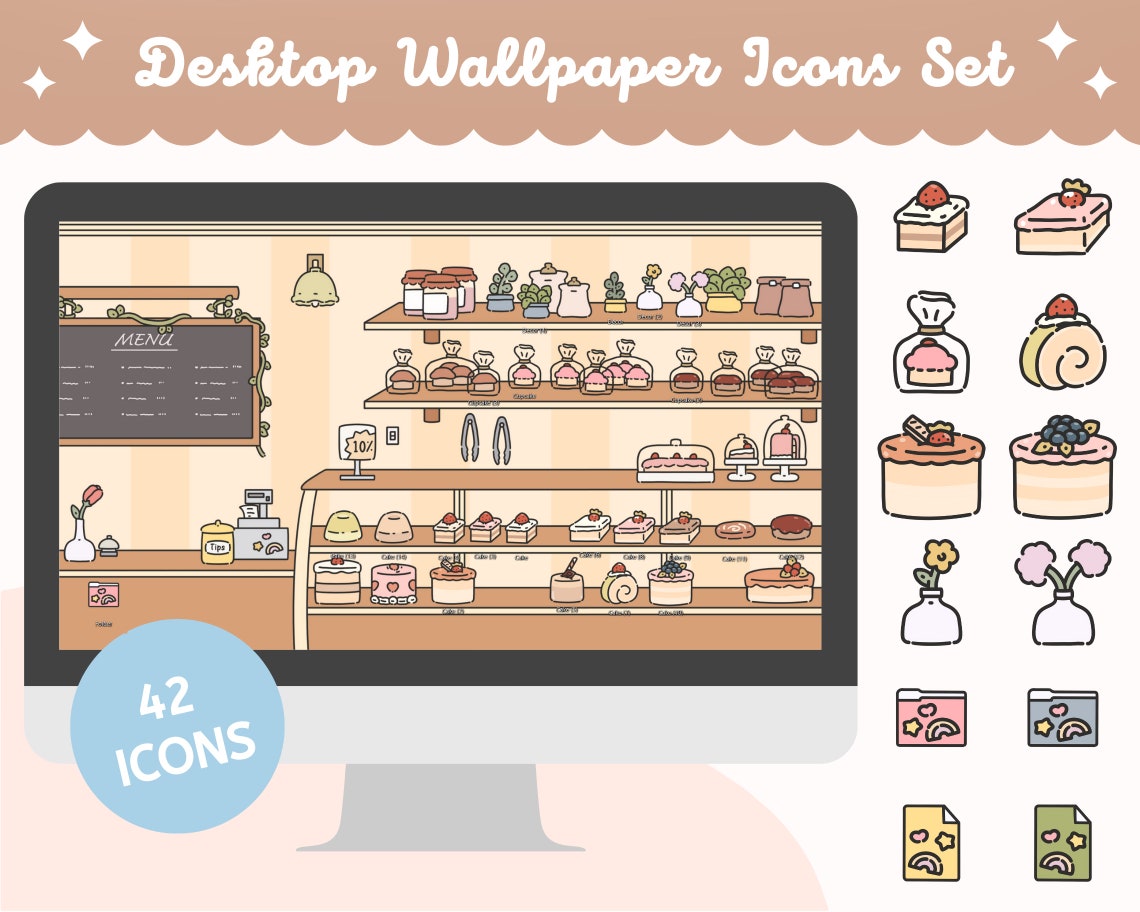 Bakery Cafe Desktop Wallpaper & Folder Icons (digital Download) - Etsy