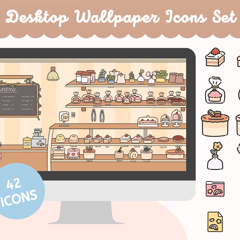 Desktop Wallpaper Cafe Theme - Etsy