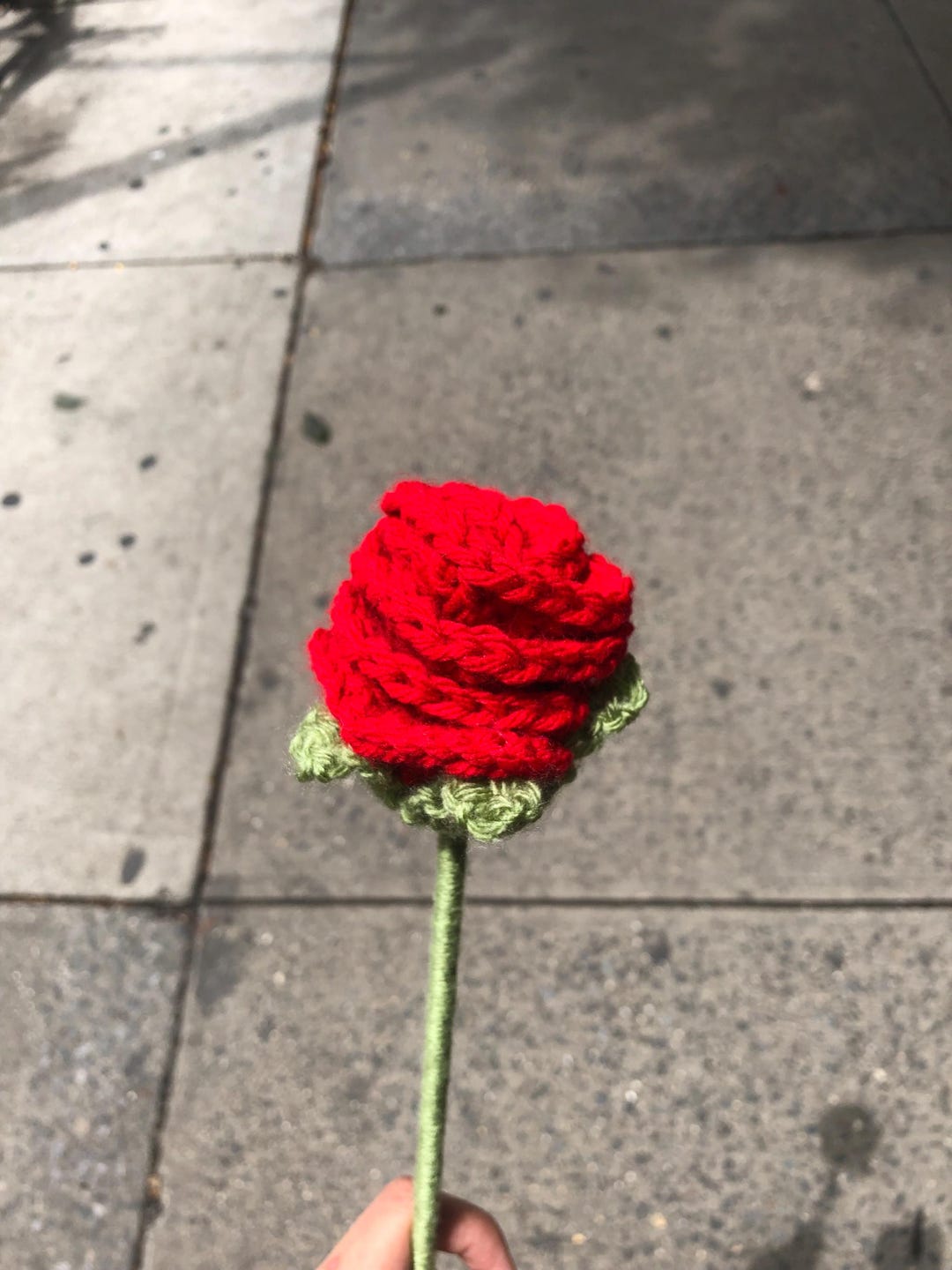 Single Crochet Rose Flower Handmade Individually Wrapped Yarn Rose for ...