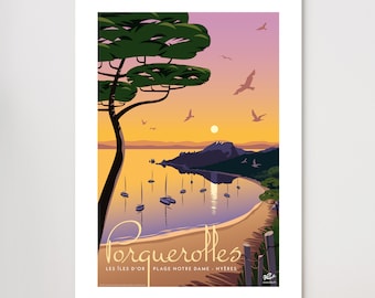 Affiche PORQUEROLLES - Etsy France