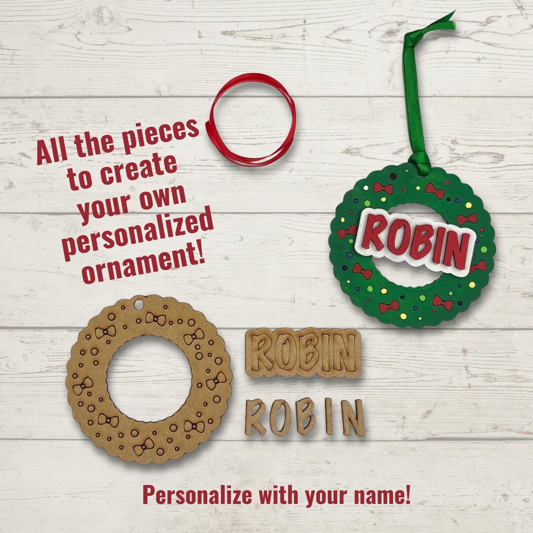 Personalized Wreath Ornament Basic Kit: Custom DIY Christmas Craft - Etsy
