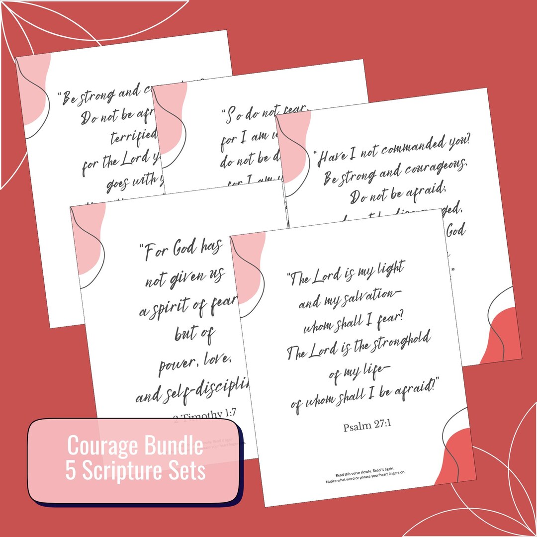 Courage Scripture Reflection Bundle | Folded Companion Christian ...