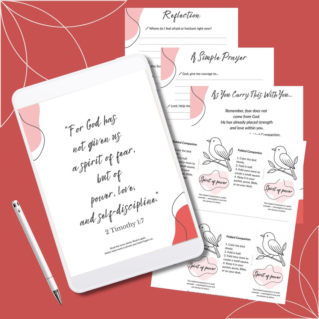 Spirit of Power Scripture Reflection Printable | 2 Timothy 1:7 Folded ...