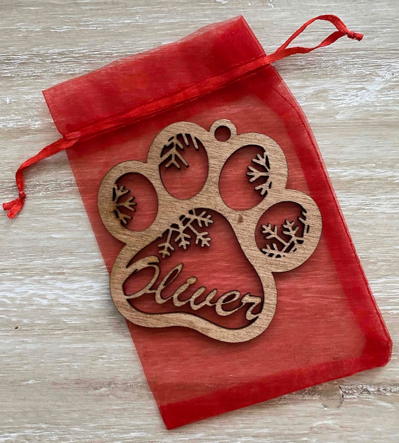 Personalized Dog Paw Ornament: Custom Pet Name, Snowflake Design - Etsy