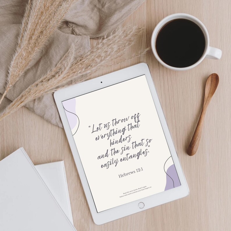 Unburden Yourself Scripture Reflection Printable | Hebrews 12:1 Folded ...