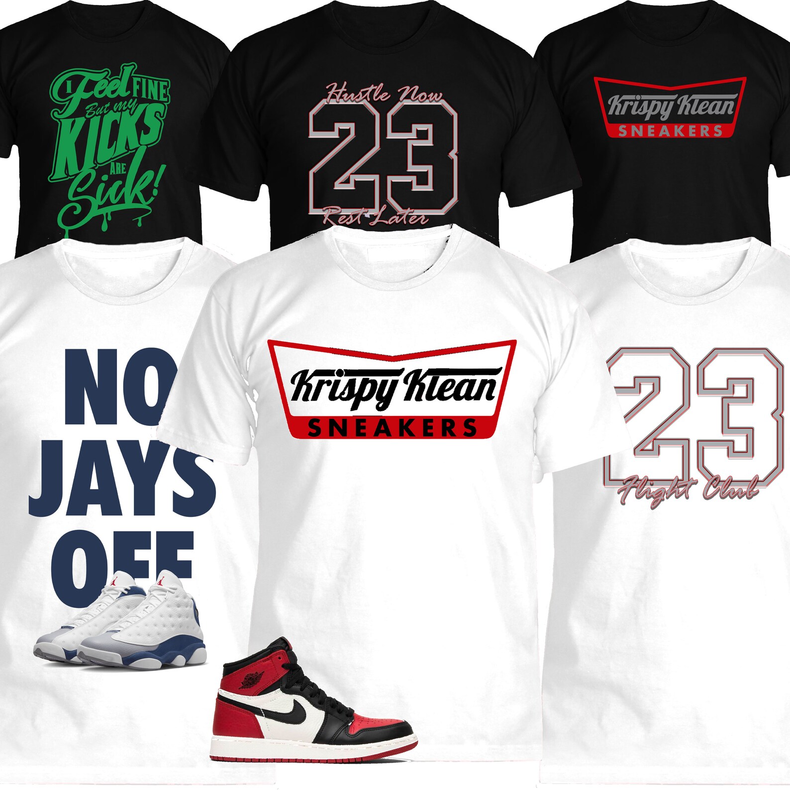 Sneaker Tee Shirt to Match Air Jordan Shoes, 23 Flight Black Text ...
