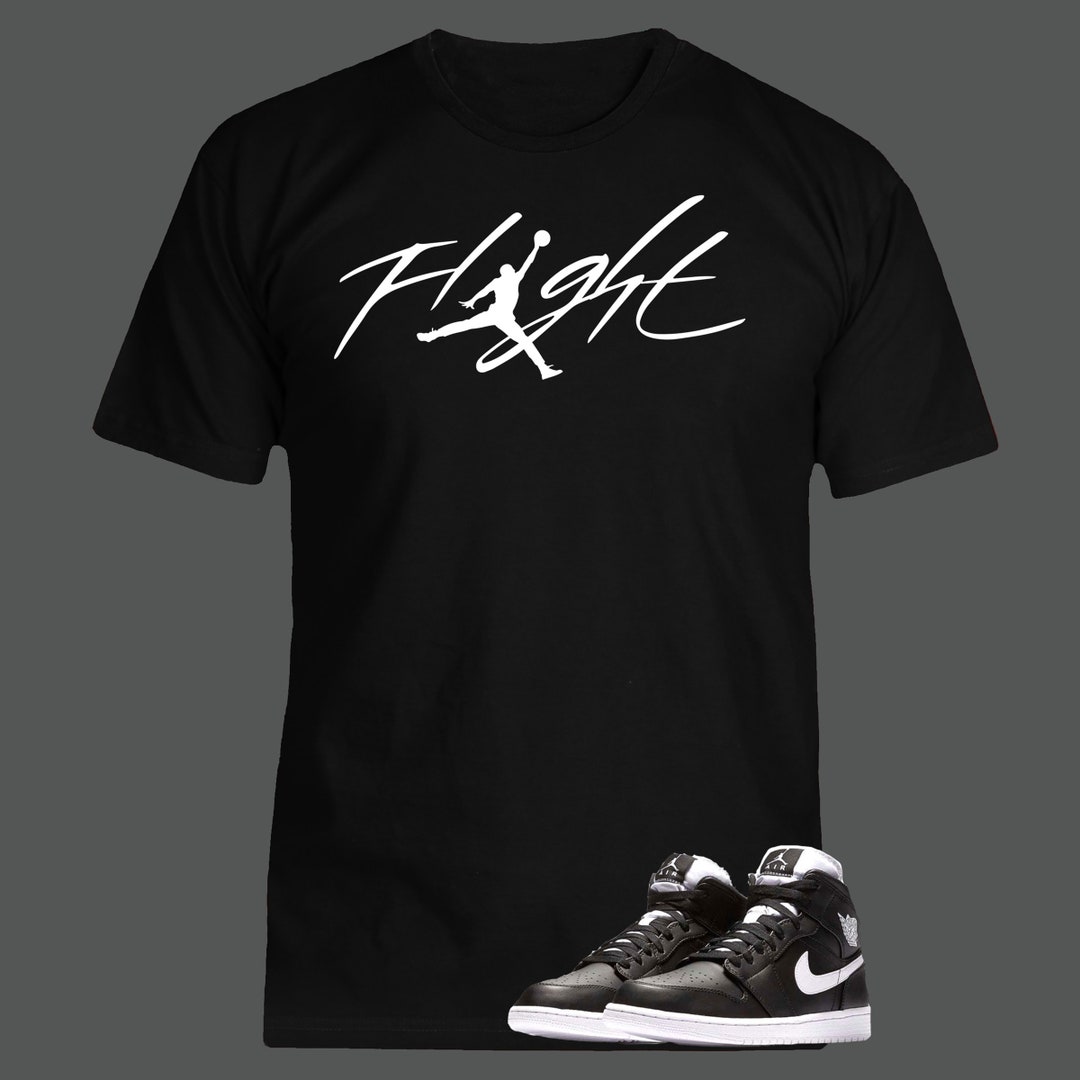 Sneaker Tee Shirt to Match Air Jordan Shoes, Flight White Text, Unisex ...