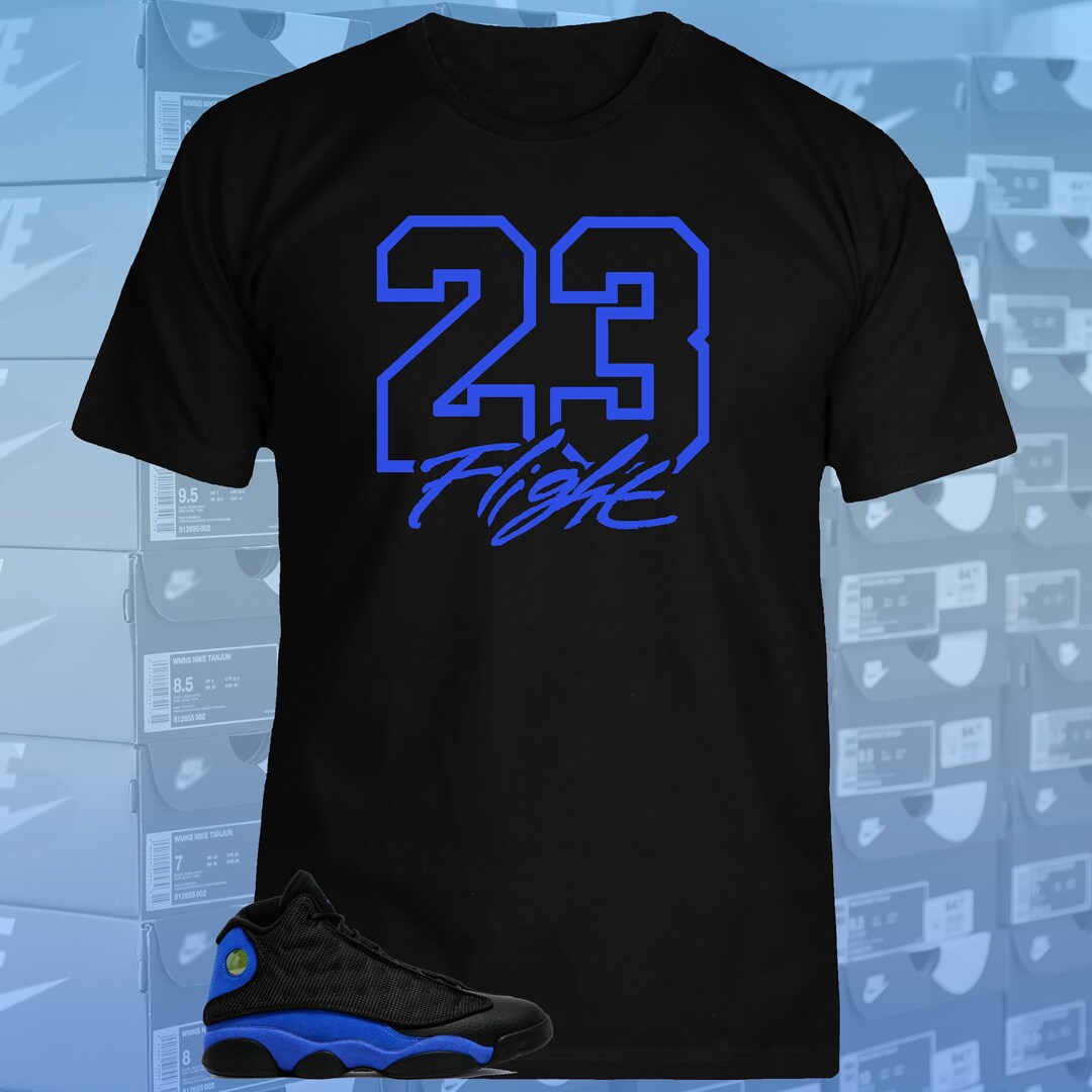 Sneaker Tee Shirt to Match Air Jordan Shoes, 23 Flight Blue Text ...