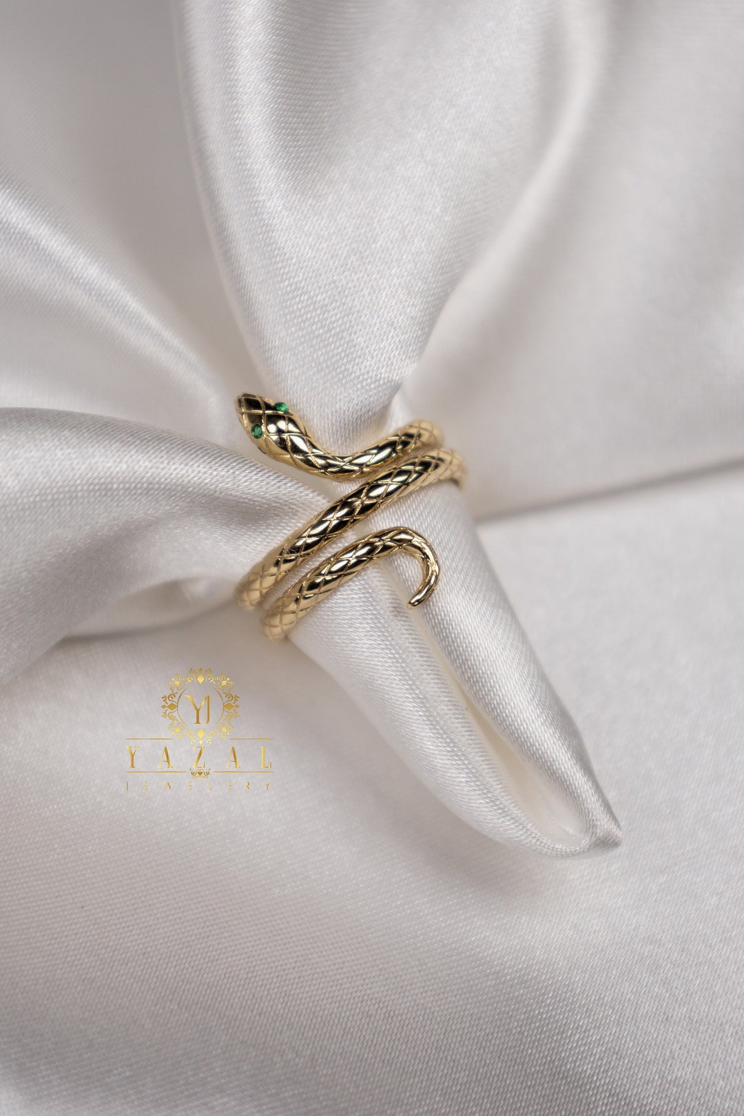 14k Gold Snake Ring, Unisex Gold Snake Ring, Snake-shaped Ring ...
