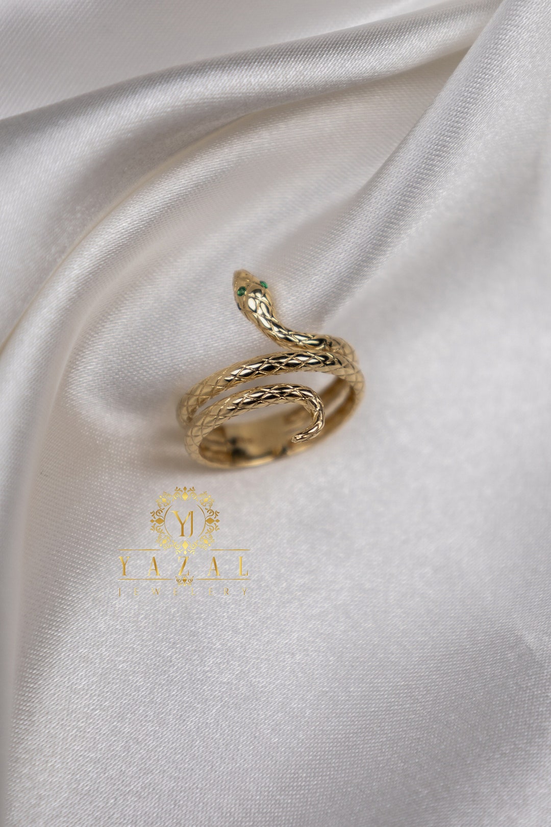 14k Gold Snake Ring, Unisex Gold Snake Ring, Snake-shaped Ring ...