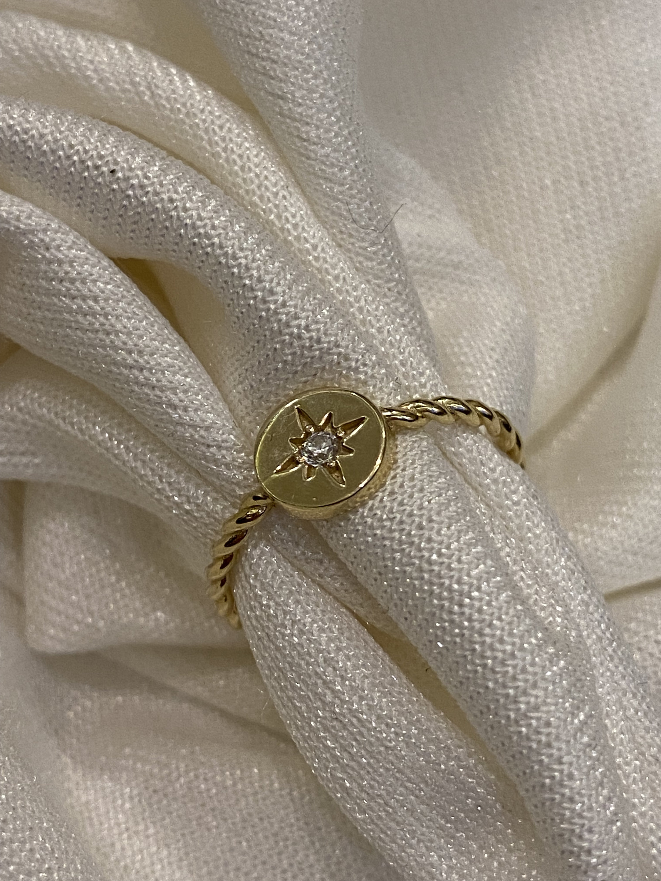 14kgold Signet Star Ring Gold Compass Star Handmade Gold - Etsy