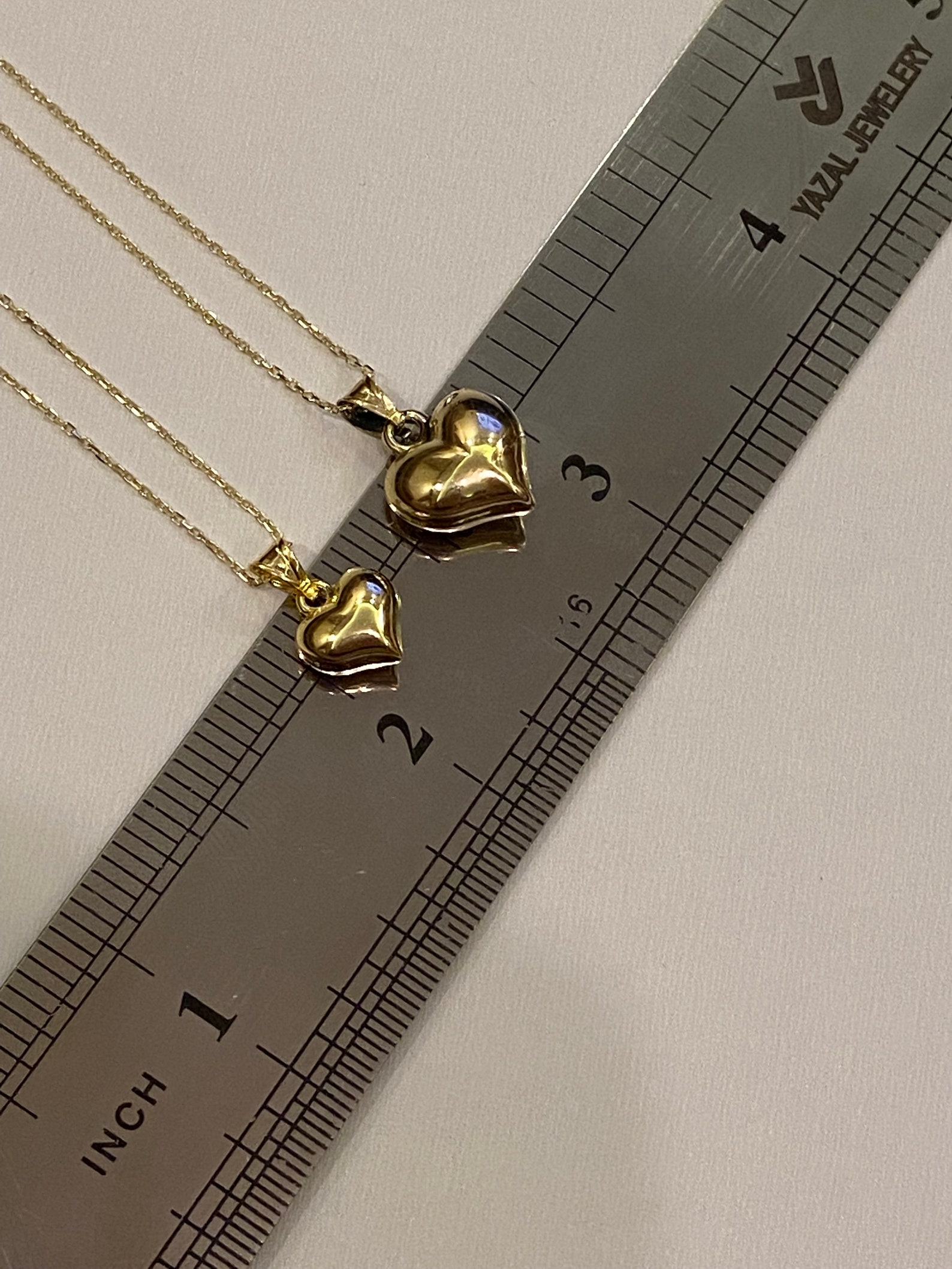 14k Solid Gold Heart Necklace big Gold Heart Pendantgold - Etsy