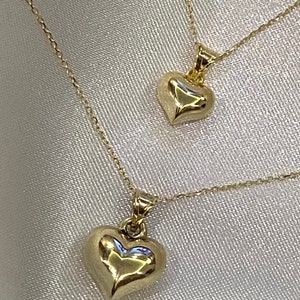 14k Solid Gold Heart Necklace big, Gold Heart Pendant,gold Heart Charm ...