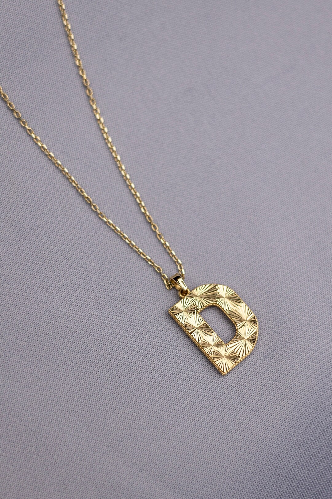 14K Solid Gold Initial Custom Letter, Gold Letter Charm, Handmade Gold ...