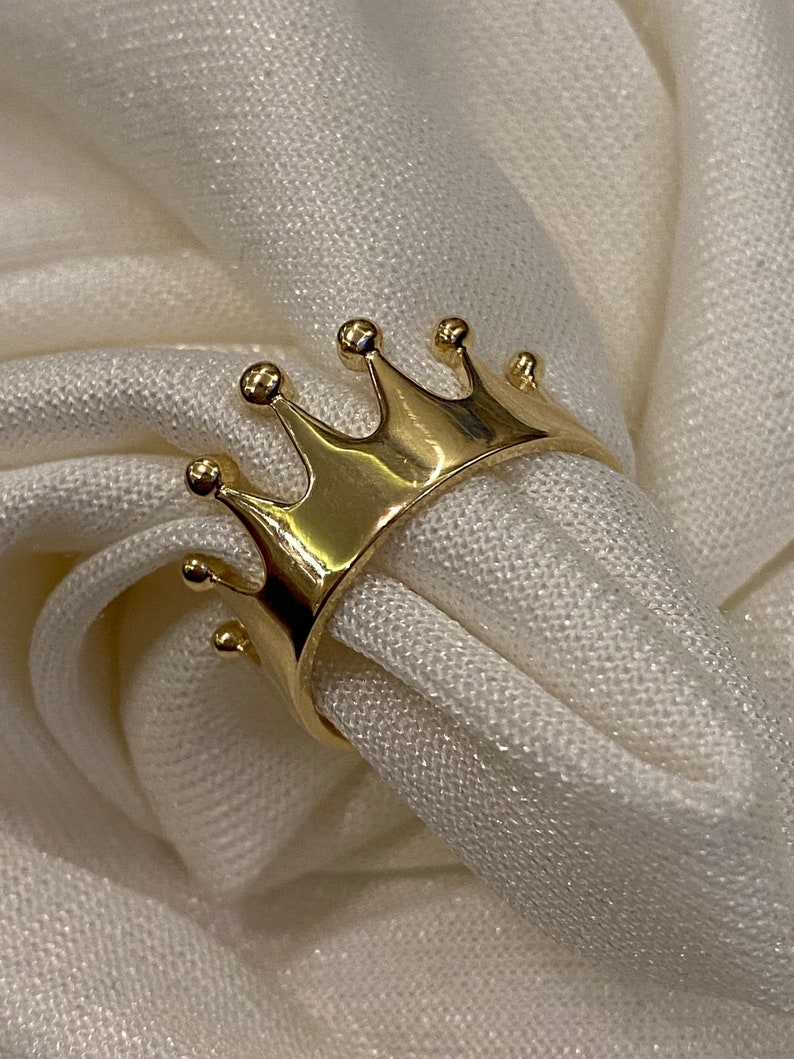 14K Gold Crown Ring, Dainty Gold Princess Crown Ring, Gold Princess Ring, Gold Tiara Ring, Gold ...