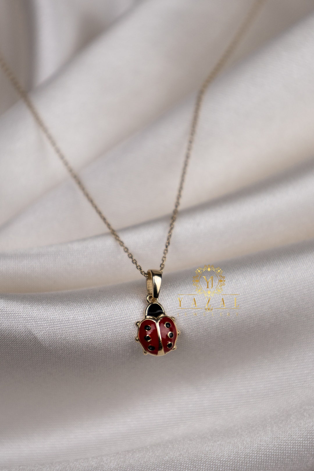 14K Gold Ladybug Necklace, Ladybug Pendant, Gift for Her Dainty ...
