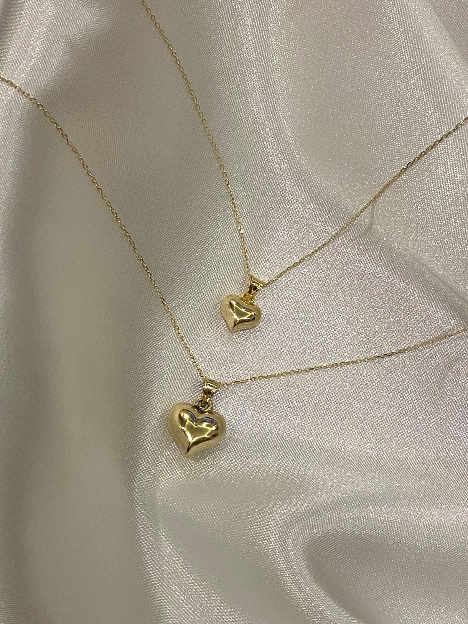 14k Solid Gold Heart Necklace big Gold Heart Pendantgold | Etsy