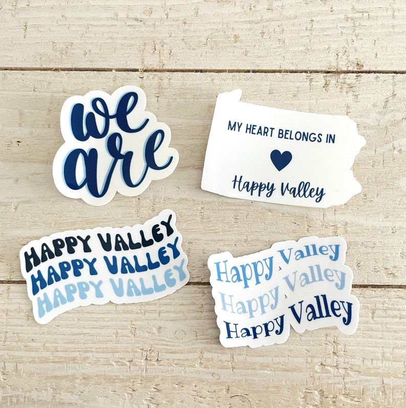 Penn State Happy Valley Water Bottle Stickers High Quality Waterproof ...