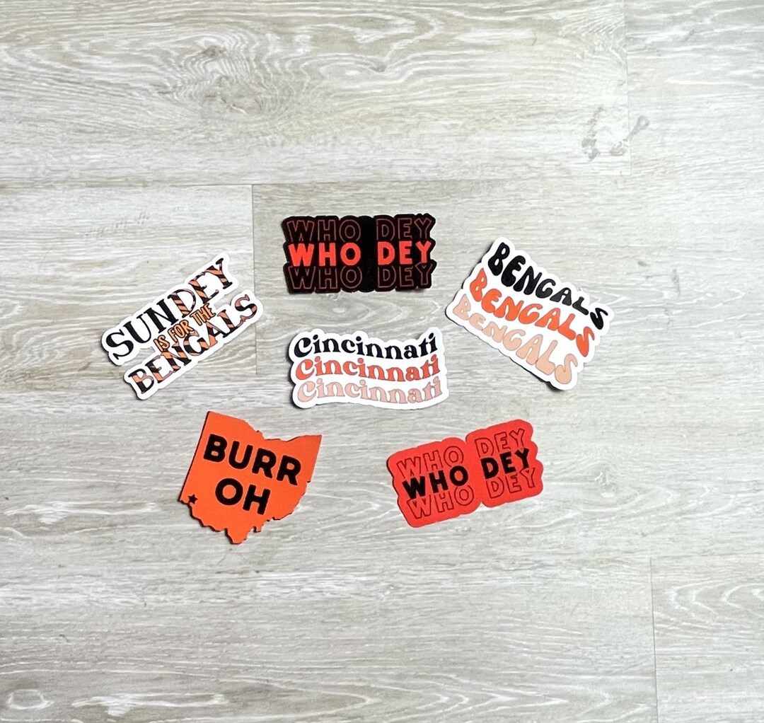 Cincinnati Football Stickers Bengals Water Bottle Stickers Waterproof ...