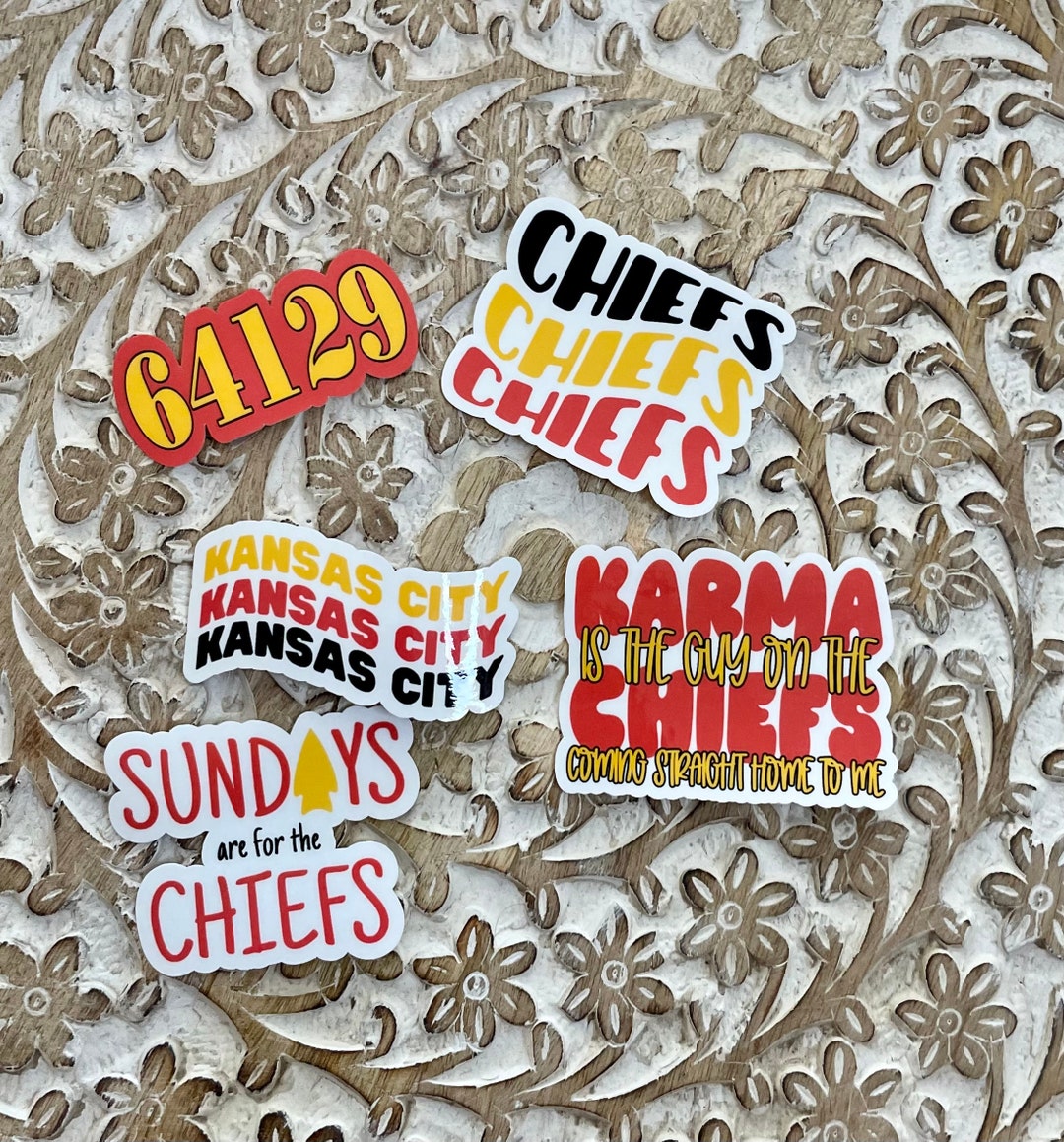 Chiefs Kingdom Water Bottle Stickers Kansas City Football Waterproof ...