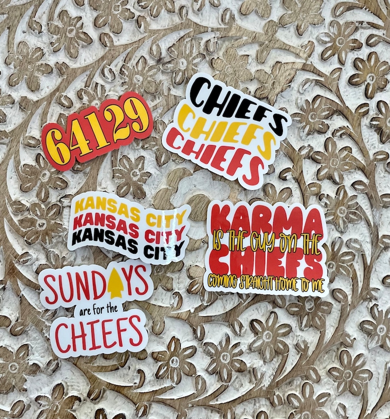 Kansas City Football Stickers | Chiefs Vinyl Decal | Teacher Gift - Etsy