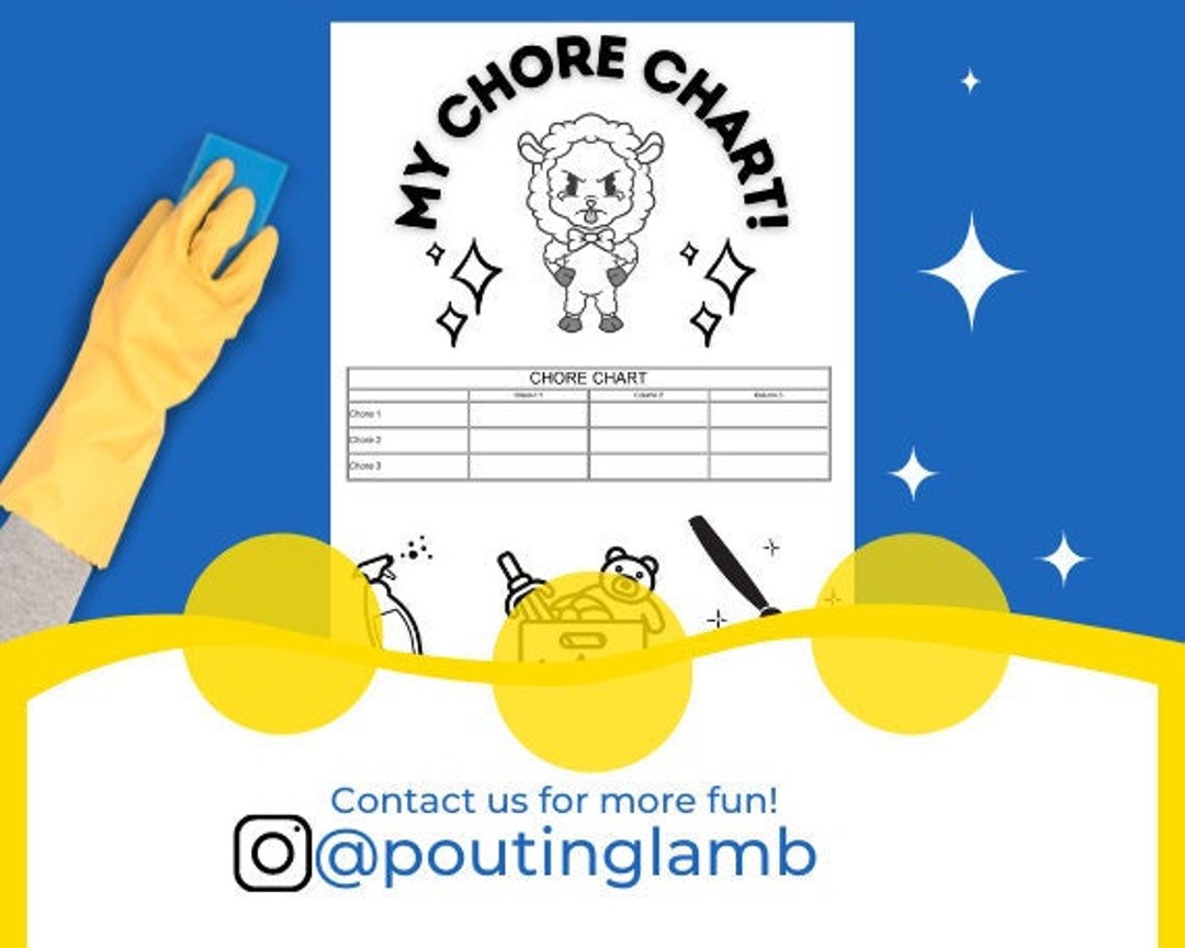 Pouting Lamb 3 Row Chore Chart - Etsy
