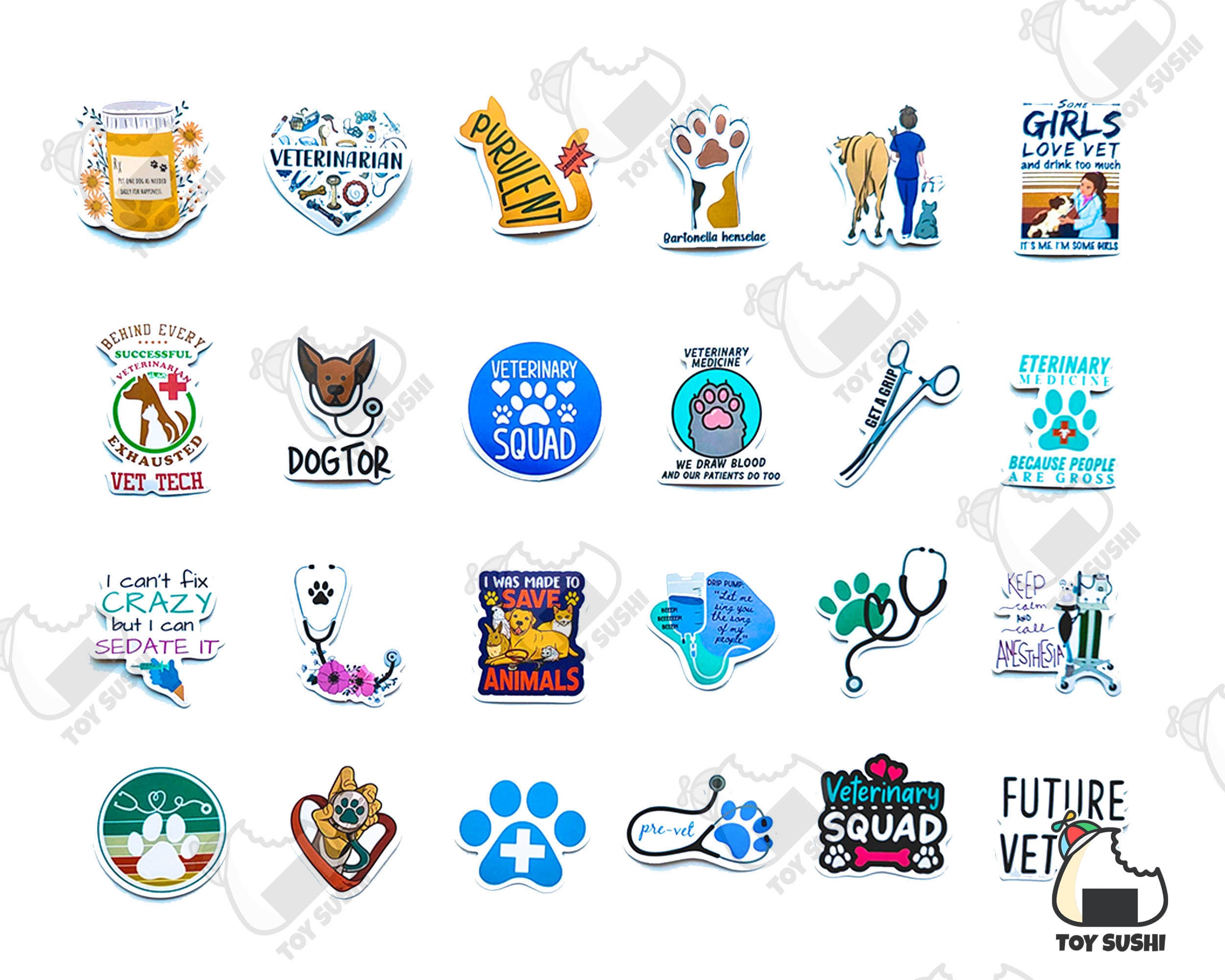 50 Pcs veterinarian Sticker Pack Veterinarian - Etsy