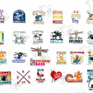 50 Pcs "drummer" Sticker Pack | Drum | Drummer Gifts | Music Lover Gift ...