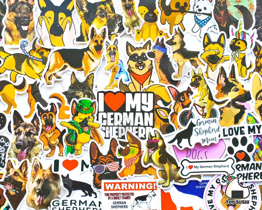 50 Pcs "german Shepherd" Sticker Pack | Dog Mom | Puppy Stickers ...