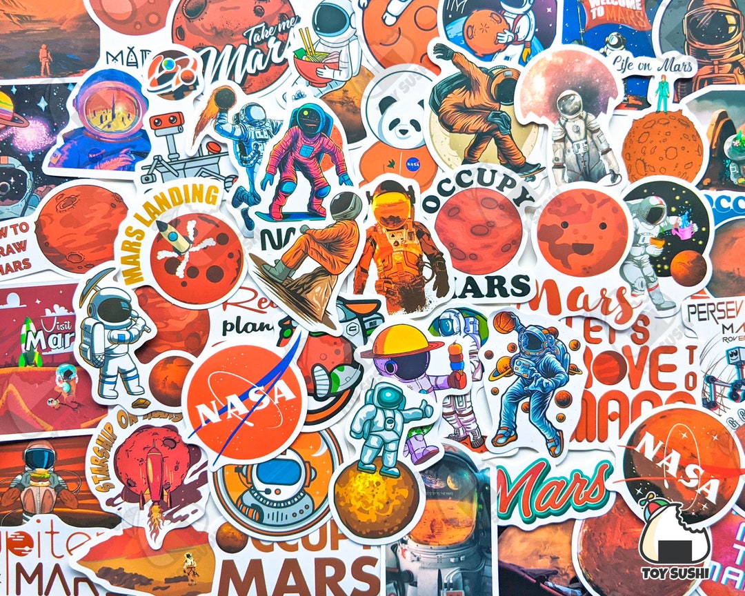 50 Pcs "mars Planet" Sticker Pack | Solar System | Spacex | Mars Rover ...