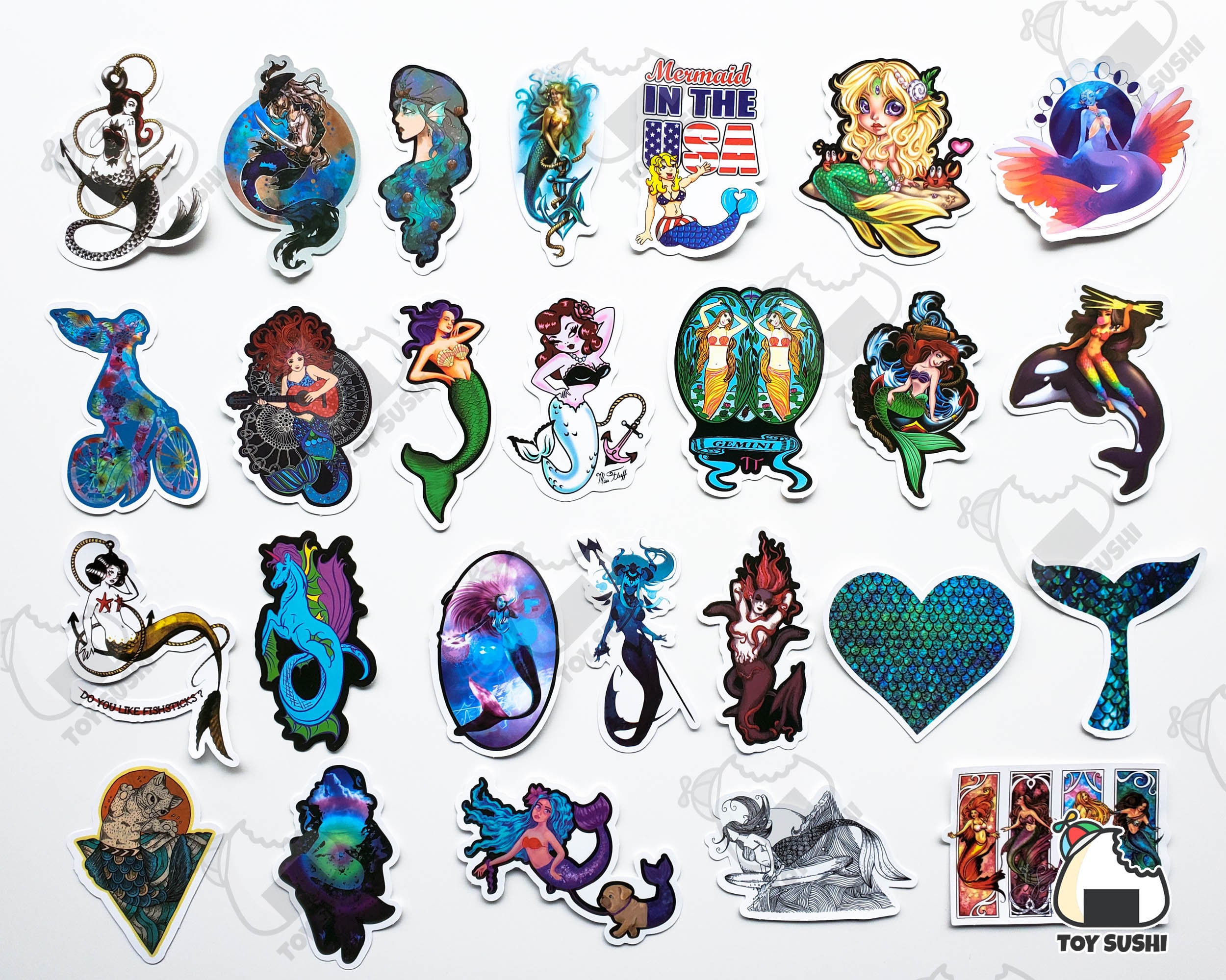 50 Pcs mermaid Sticker Pack Mermaid Wall Decal - Etsy