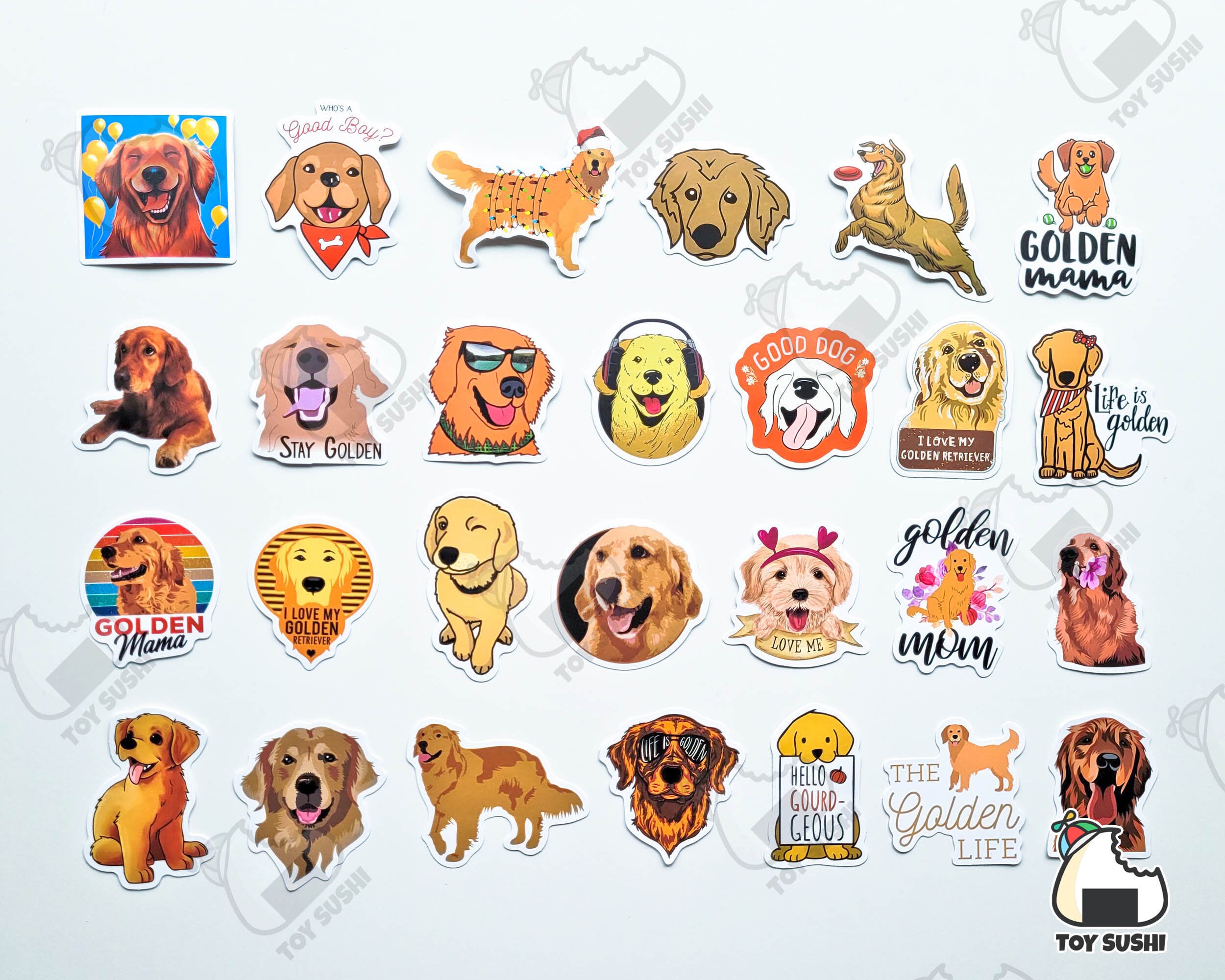 50 Pcs golden Retriever Sticker Pack Dog Lover - Etsy
