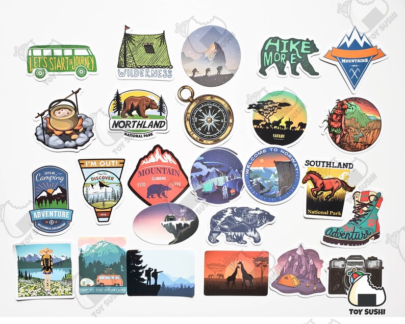 50 Pcs camping Theme Stickers Pack Cute Stickers - Etsy