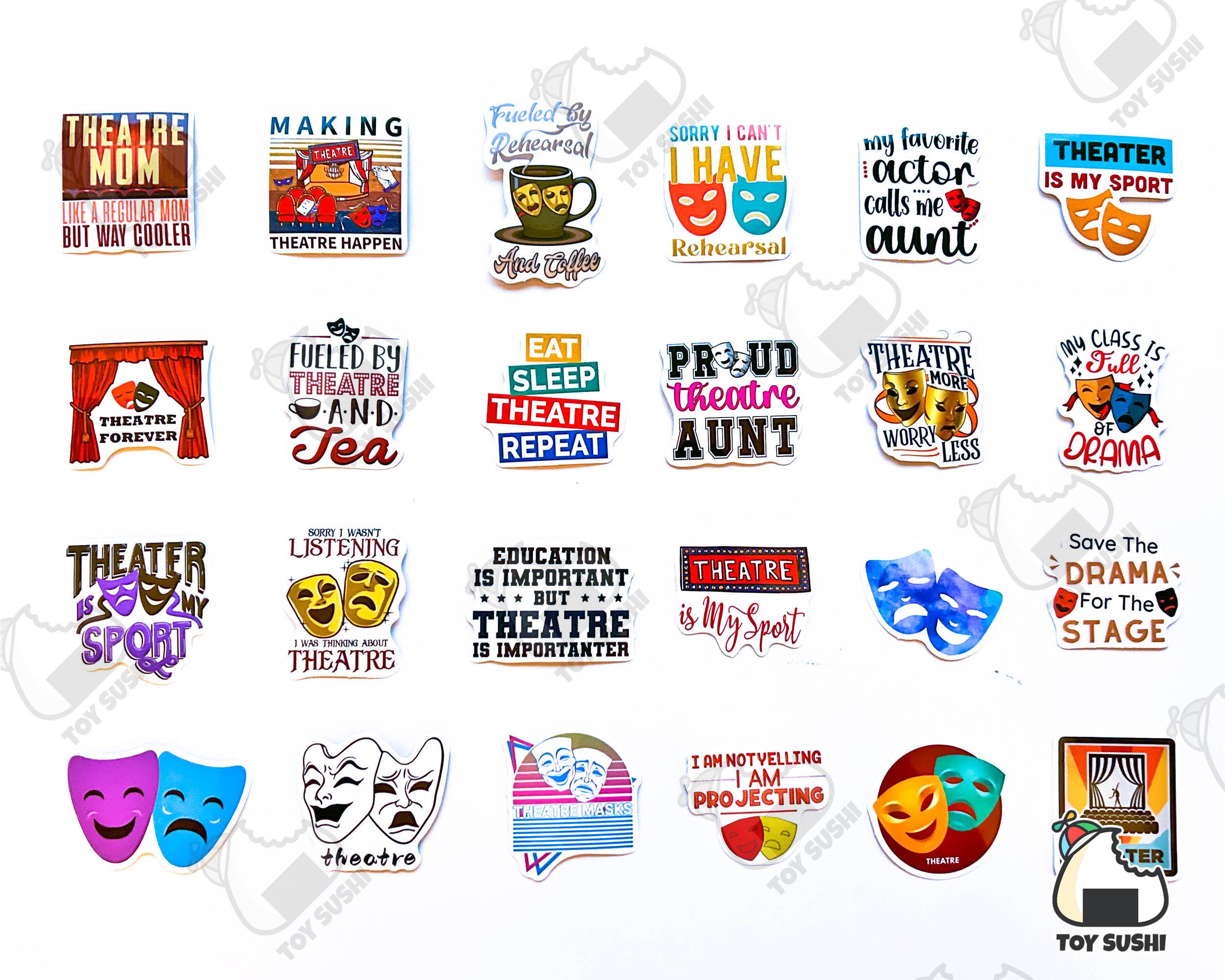 50 Pcs "drama Theatre" Vinyl Stickers Pack – Acting Mask Decal, Theater ...