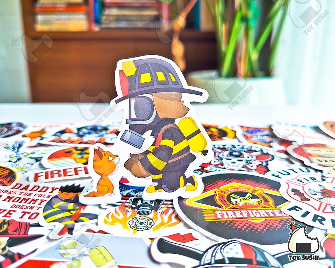 50 Pcs fire Fighter Sticker Pack Firefighter - Etsy