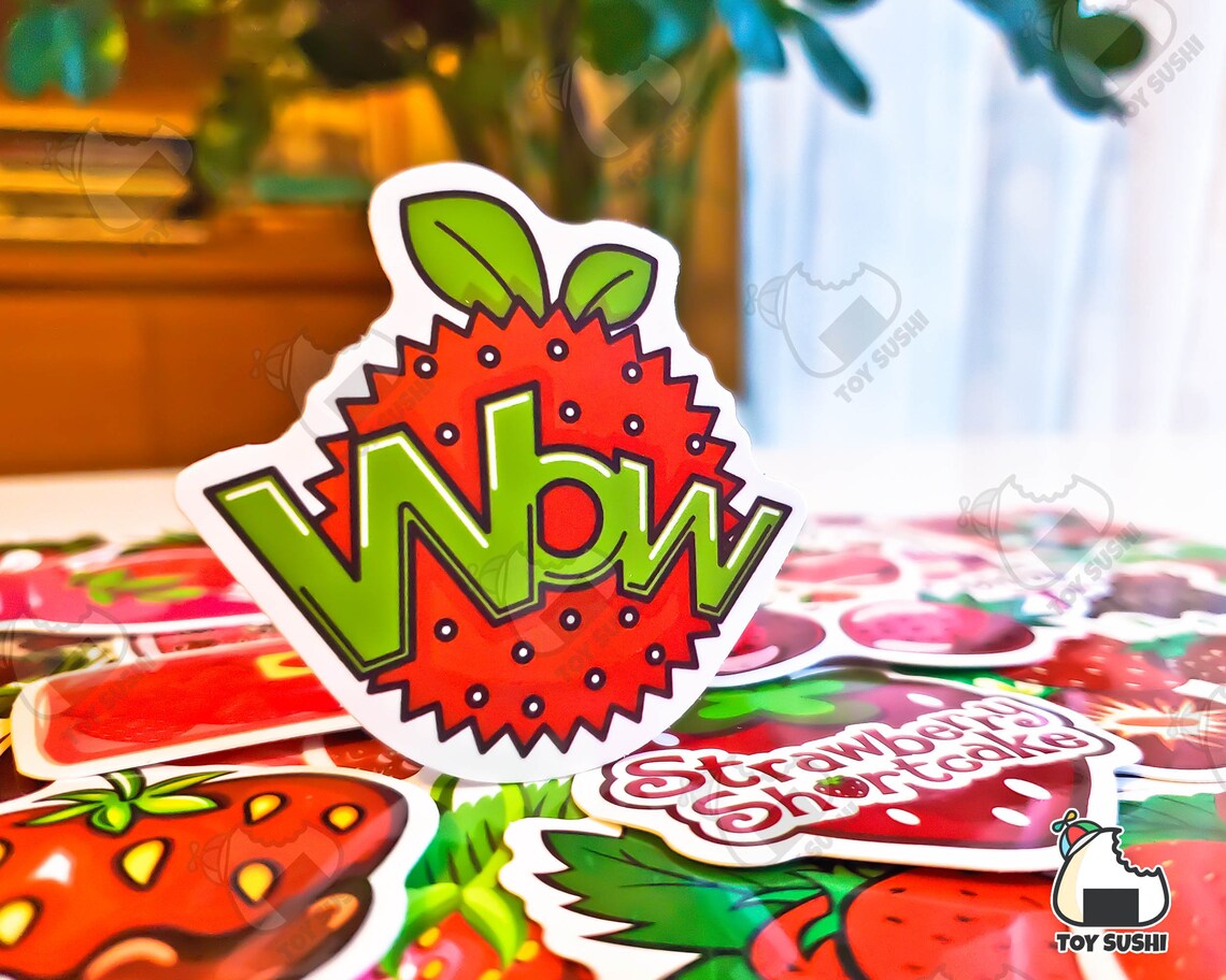 50 Pcs "strawberry" Sticker Pack | Kawaii Fruit | Pink | Chocolate ...
