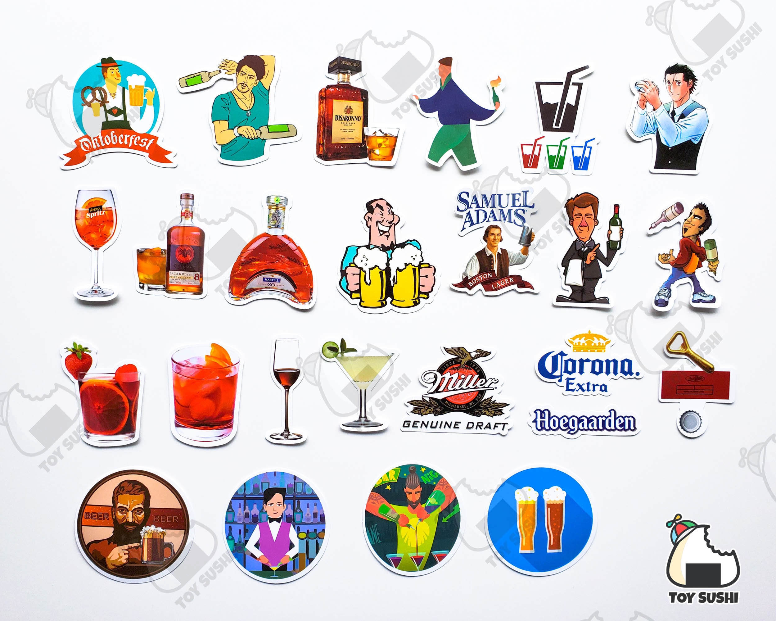 65 Pcs alcohol Bottles Sticker Pack Whiskey Beer Stickers Vodka Alcohol ...
