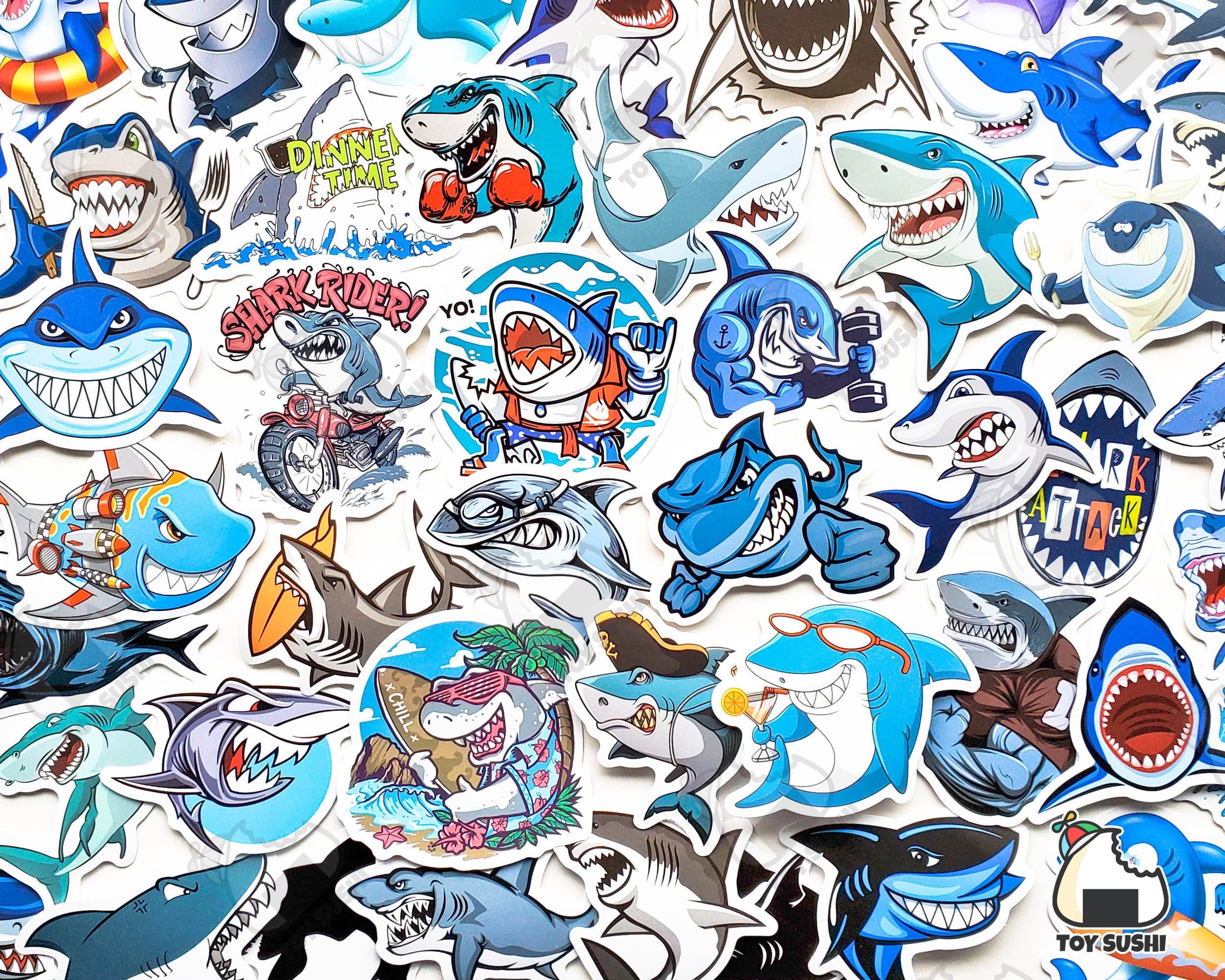 50 Pcs sharks Sticker Pack Baby Shark Ocean - Etsy