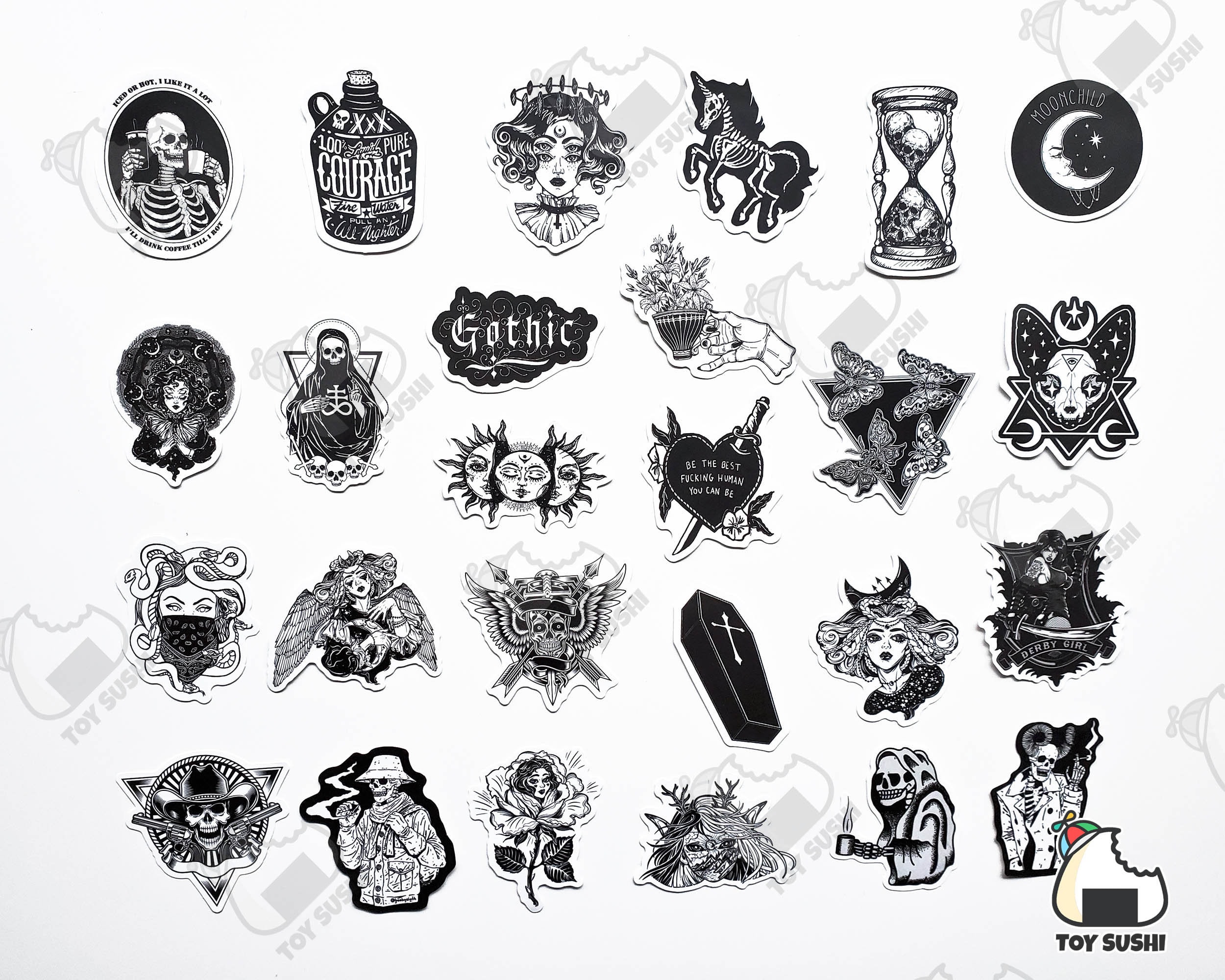 50 Pcs dark Gothic Sticker Pack Coffin - Etsy