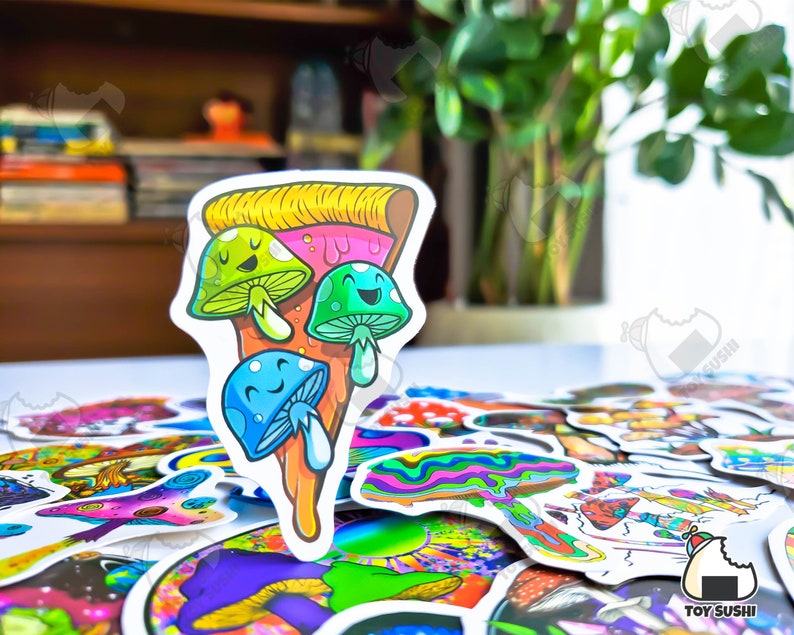 50 Pcs trippy Mushroom Sticker Pack Weed 420 - Etsy