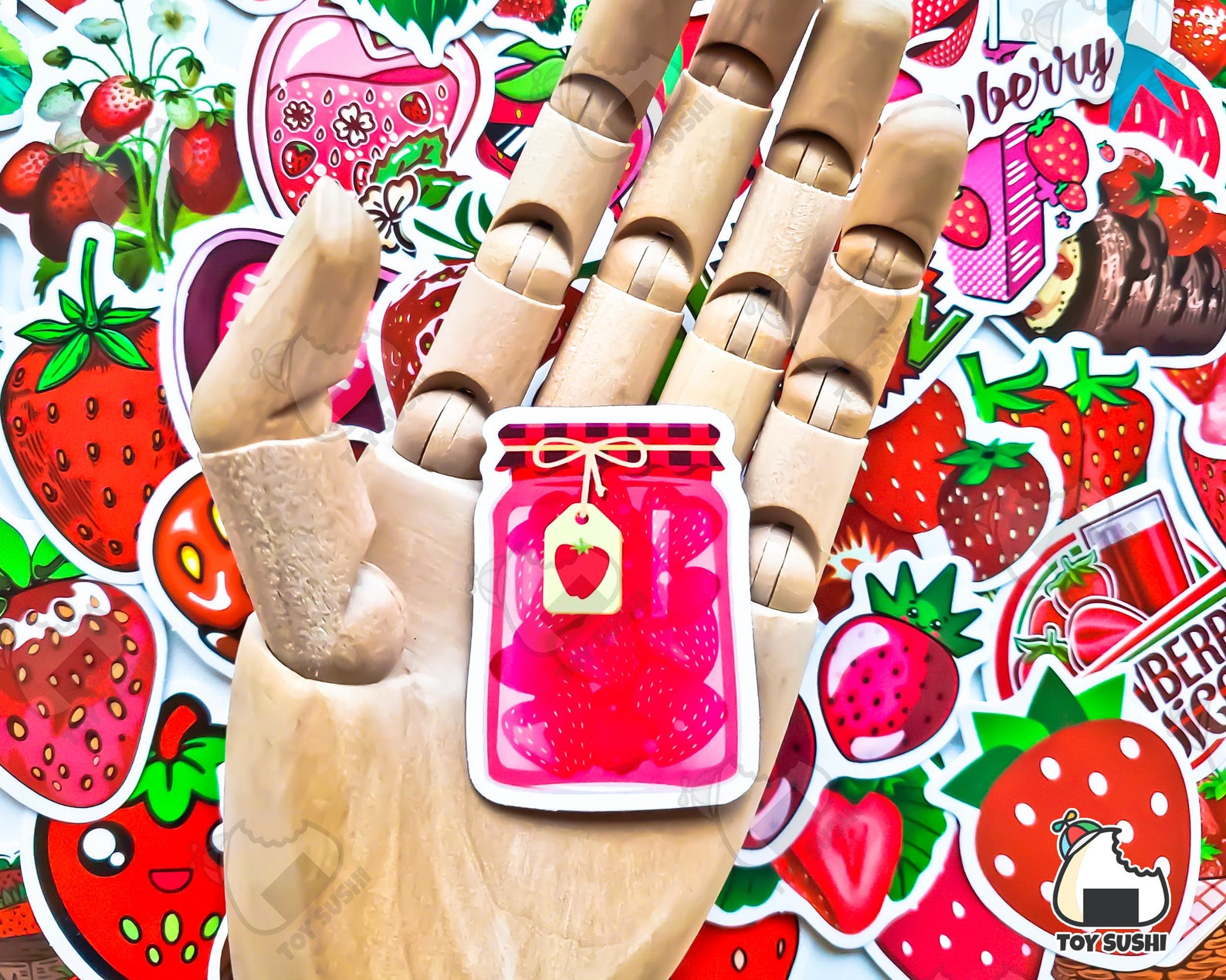 50 Pcs "strawberry" Sticker Pack | Kawaii Fruit | Pink | Chocolate ...