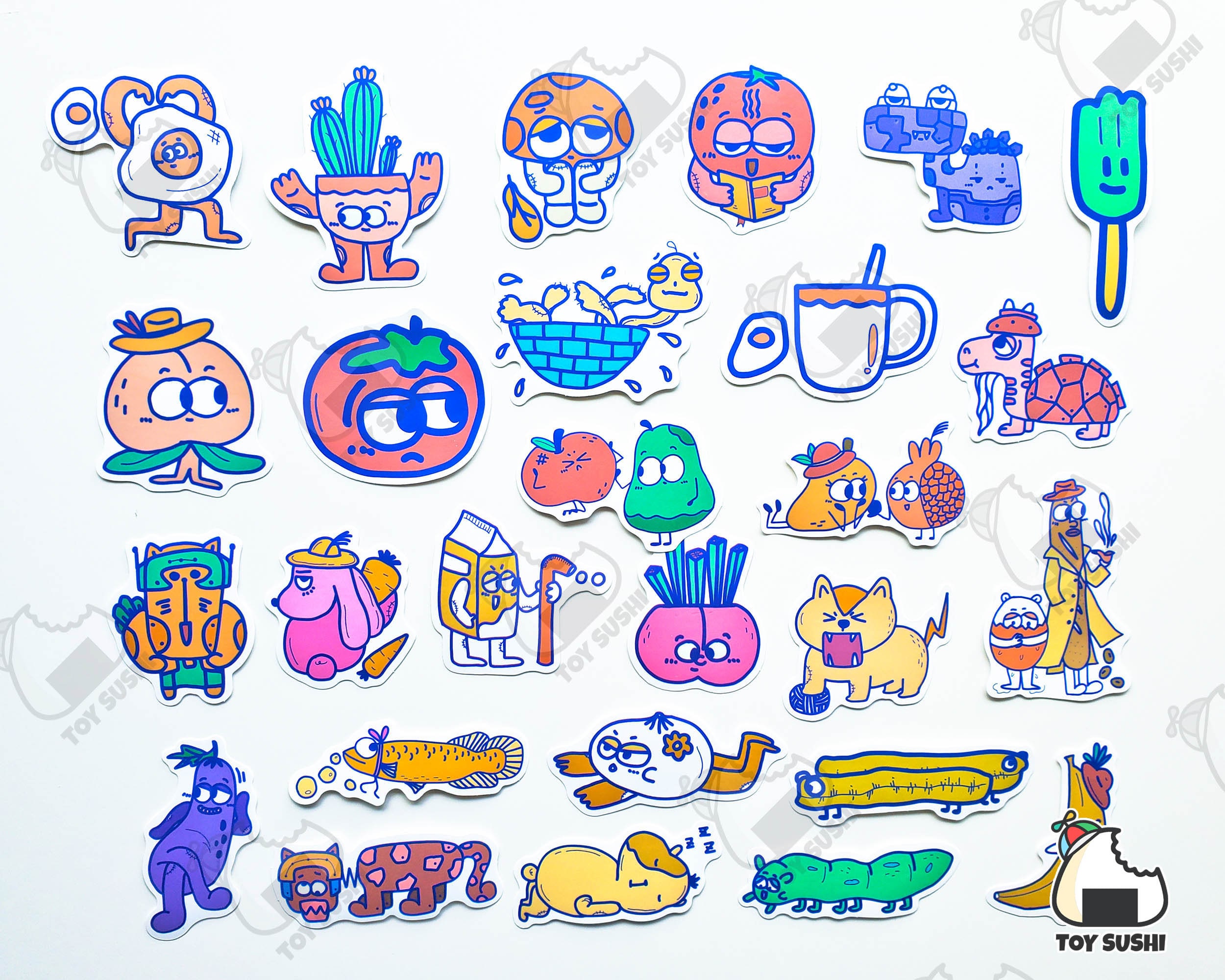 50 Pcs street Art Food Creatures Sticker Pack - Etsy