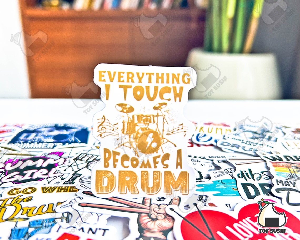 50 Pcs "drummer" Sticker Pack | Drum | Drummer Gifts | Music Lover Gift ...