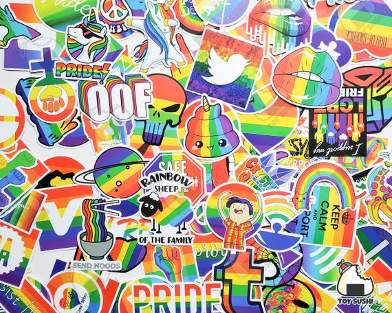 95 Pcs lgbt Rainbow Theme Sticker Pack Pride and - Etsy