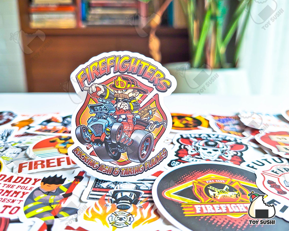 50 Pcs fire Fighter Sticker Pack Firefighter - Etsy