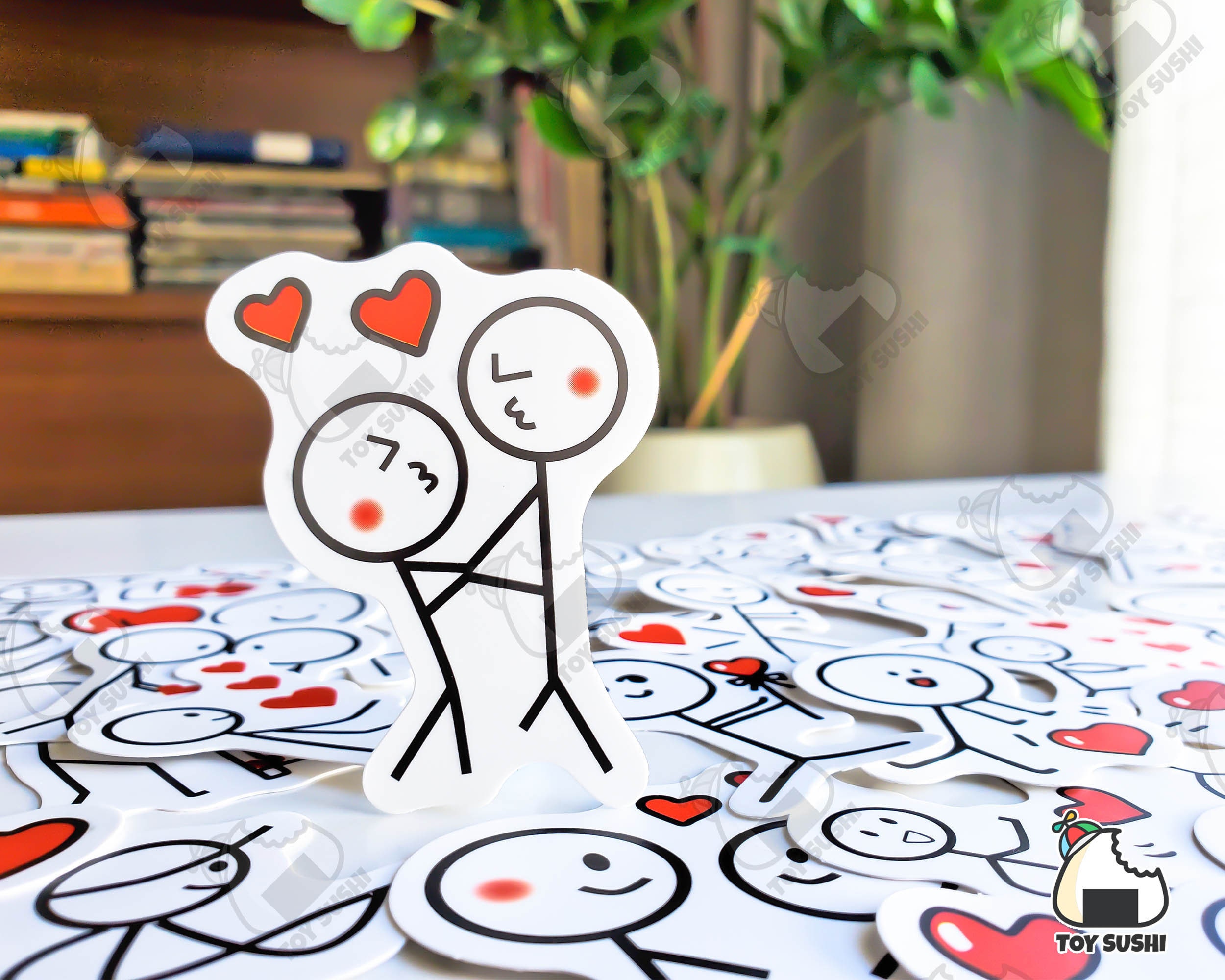 50 Pcs stick Figure Sticker Pack Valentines - Etsy