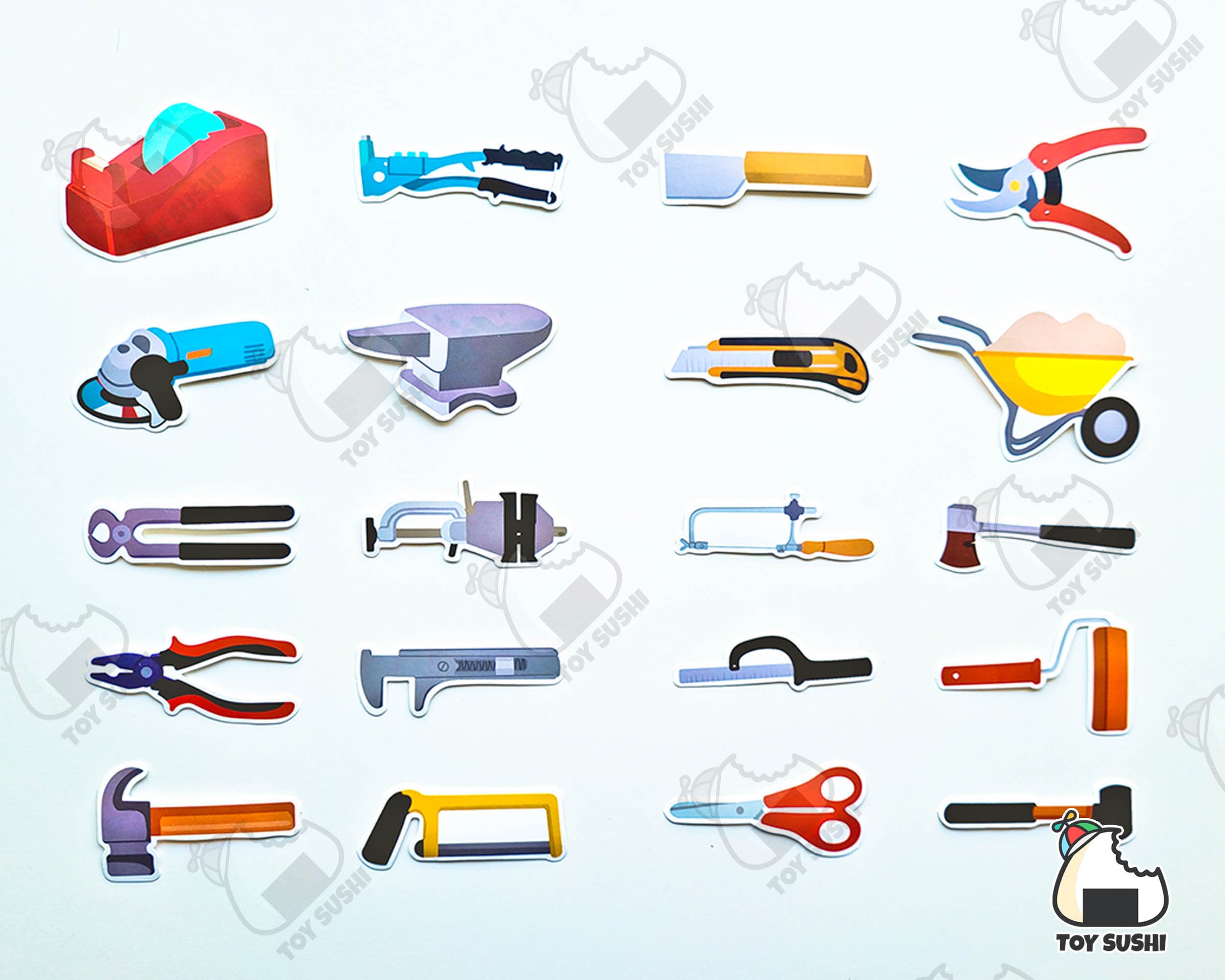 50 Pcs "toolbox" Sticker Pack | Hard Hat | Handy Man | Hot Rod | Wrench ...